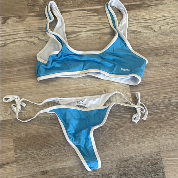 chooks | Swim | Chooks Blue And White Sporty Bikini Set | Poshmark